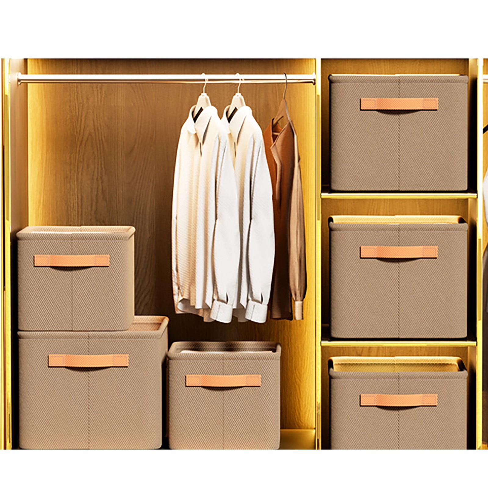 BCZHQQ Closet Clothes Organizer with Handle, Fabric Storage Box with ...