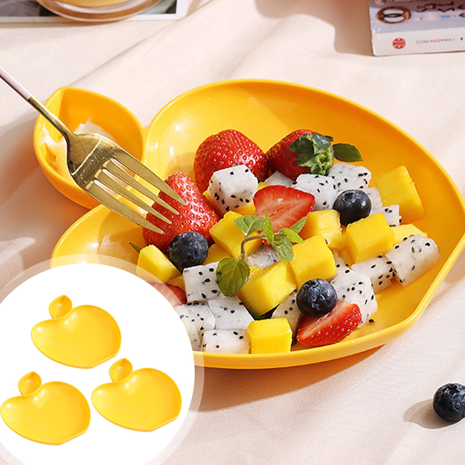 BCZHQQ Food Apple Dumpling Plate Irregular Plate Plastic Snack Tray ...