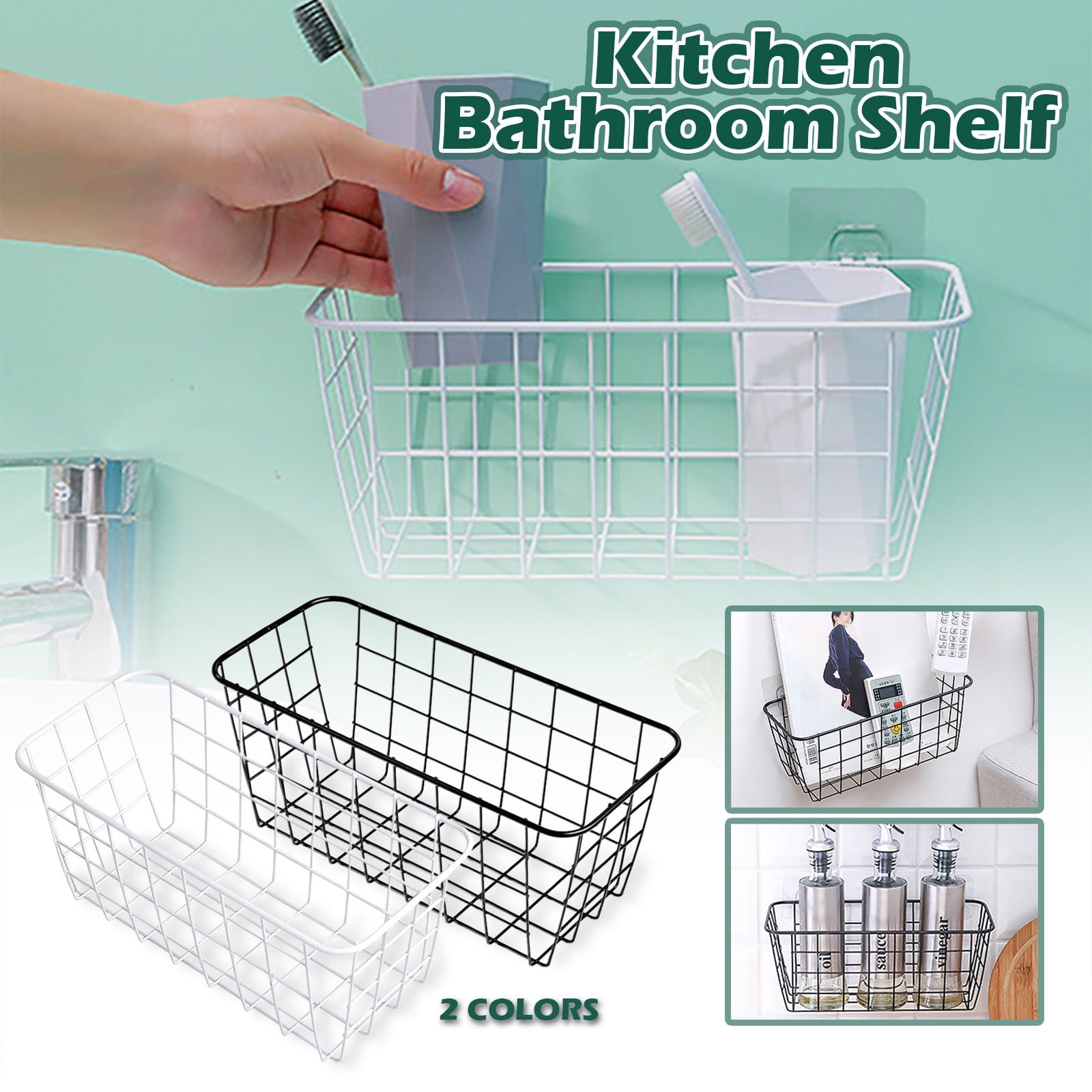 BCZHQQ Hanging Kitchen Baskets Wire Storage Basket Over the Cabinet ...