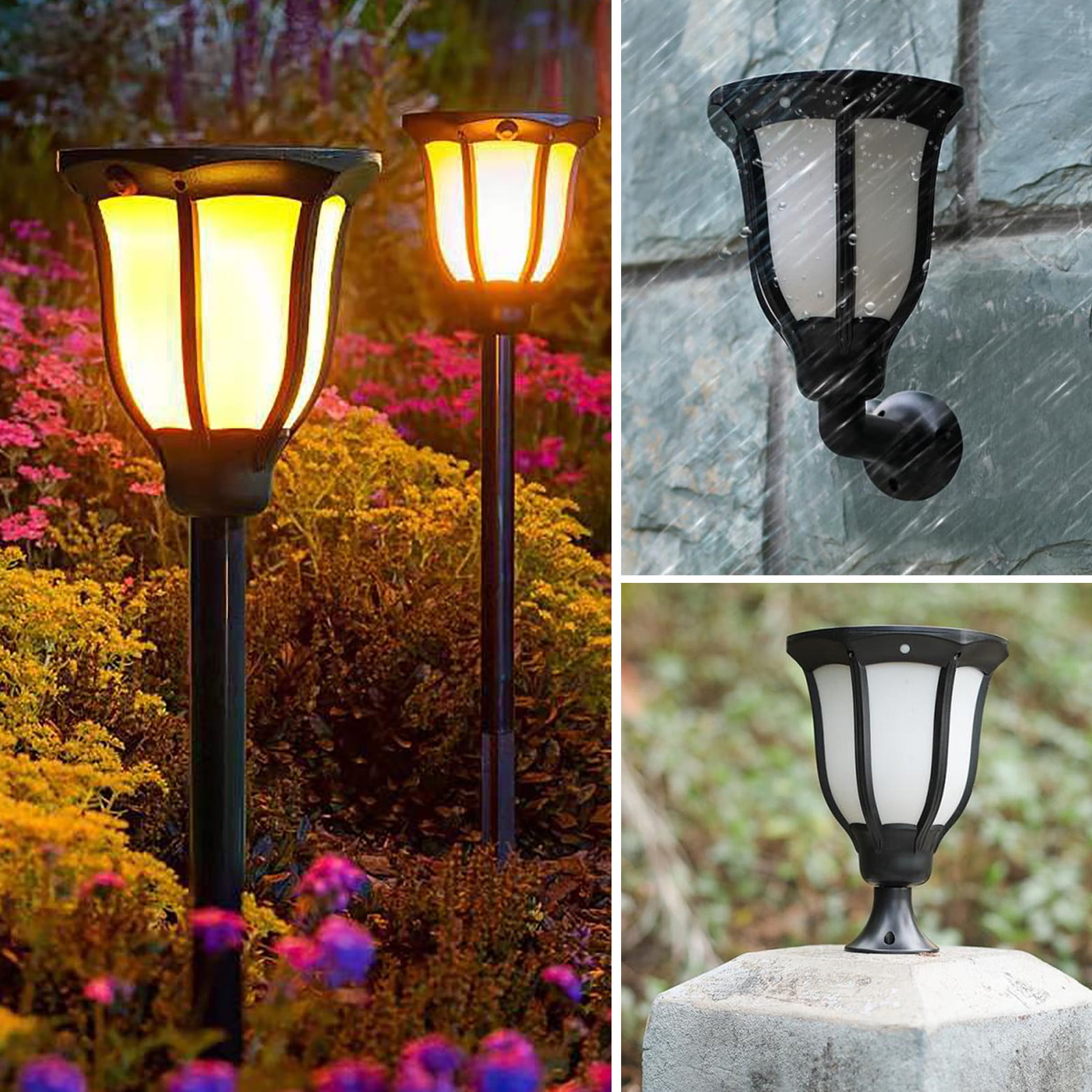 BCZHQQ LED Flame Torch Light - Flickering Solar Torch with Vivid Flame ...