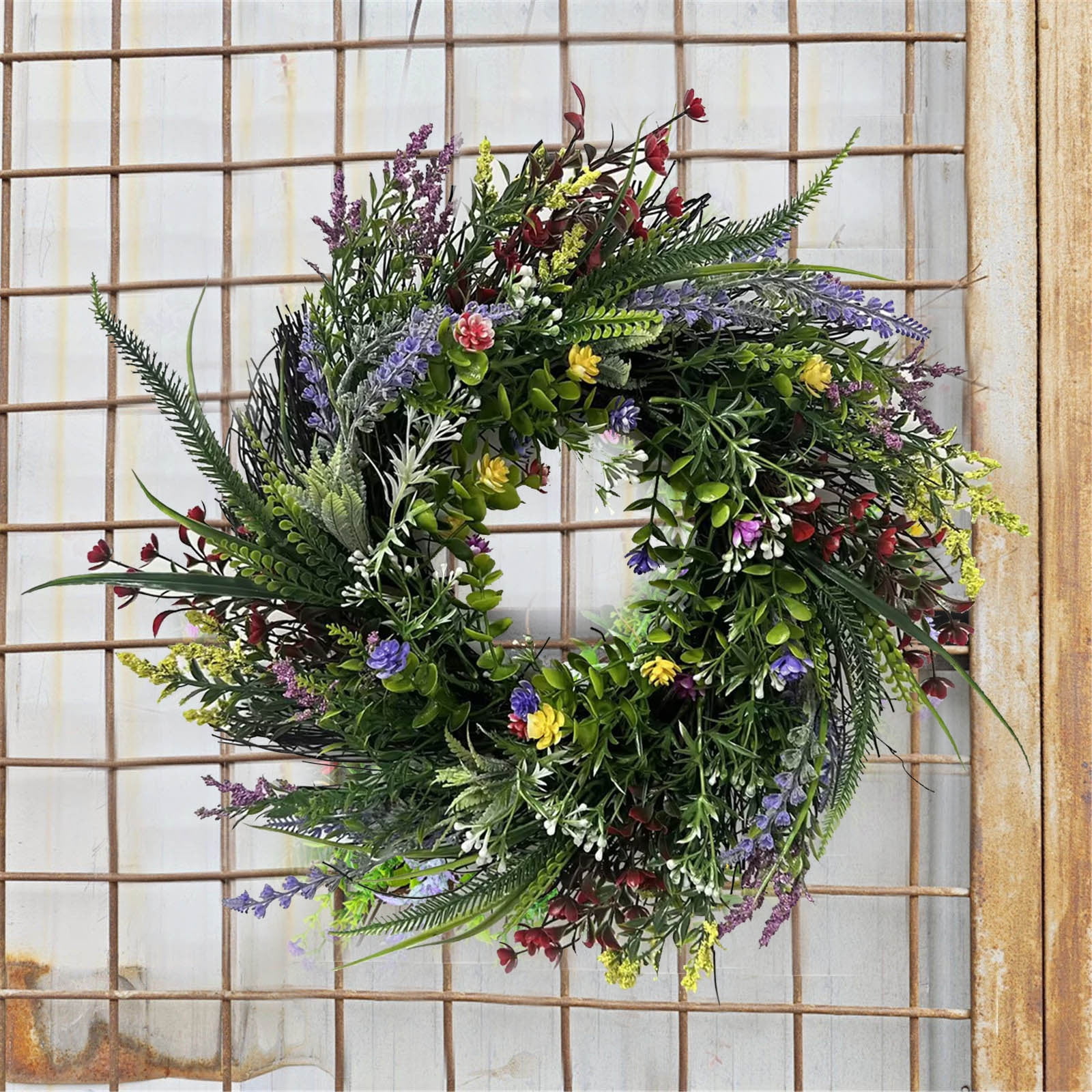 BCZHQQ Large Spring Wreaths for Front Door 18 Inch Artificial Spring ...