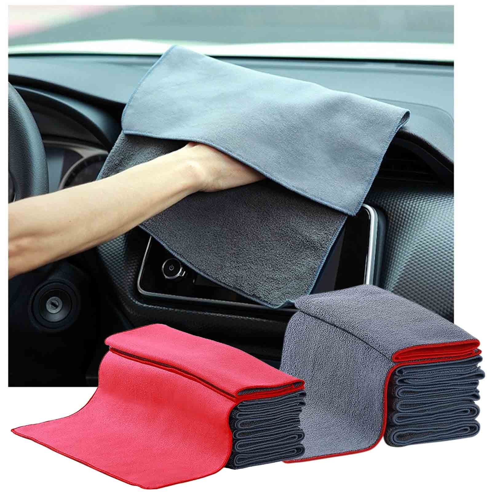 BCZHQQ Microfiber Towels for Cars,Soft and Absorbent Car Drying Towel,16" x 12" 500gsm,Dual ...