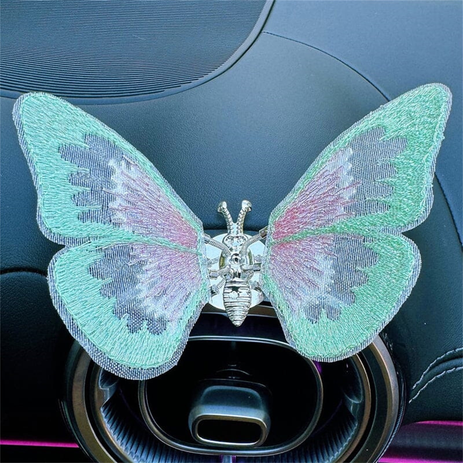 BCZHQQ Multi-Colored Wing-Waving Butterfly Car Ornament for Car Center ...