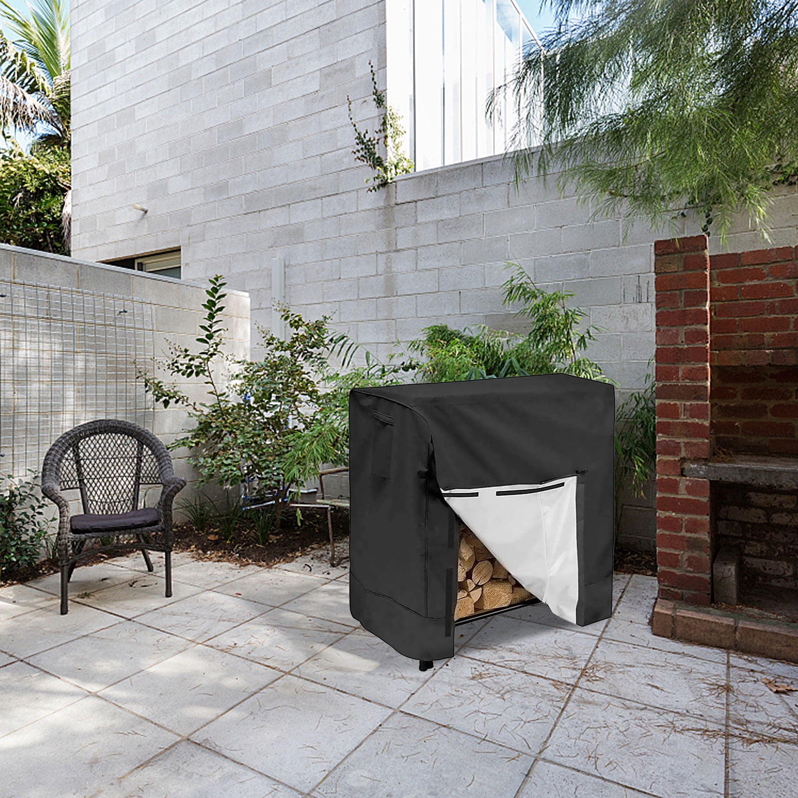 BCZHQQ Outdoor Firewood Rack Cover,Waterproof Wood Rack Covers,Firewood ...