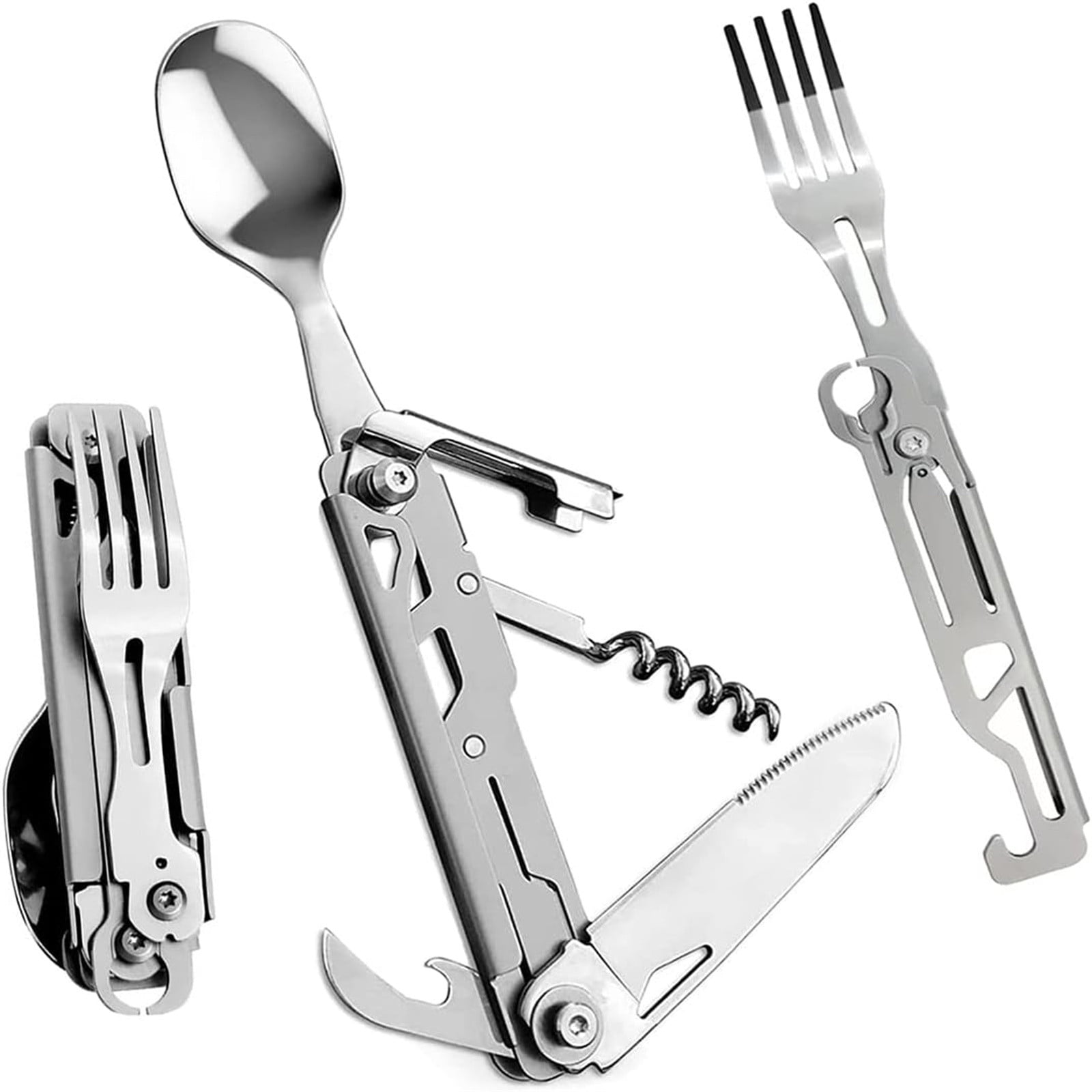 BCZHQQ Outdoor Knife & Fork Set - 420 Stainless Steel,Detachable Design ...