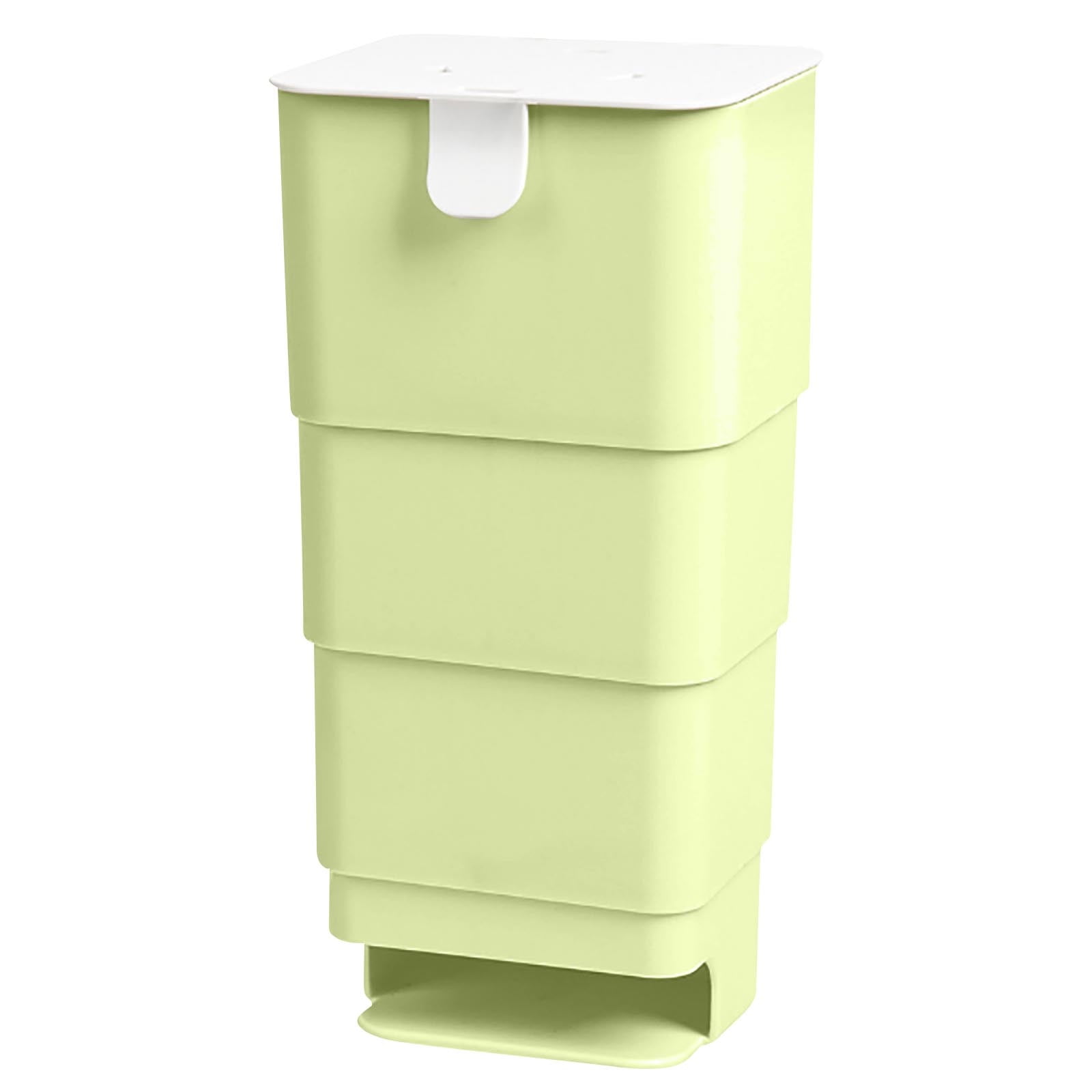 BCZHQQ Small Trash Can with Lid,Retractable Foldable Non-perforated ...