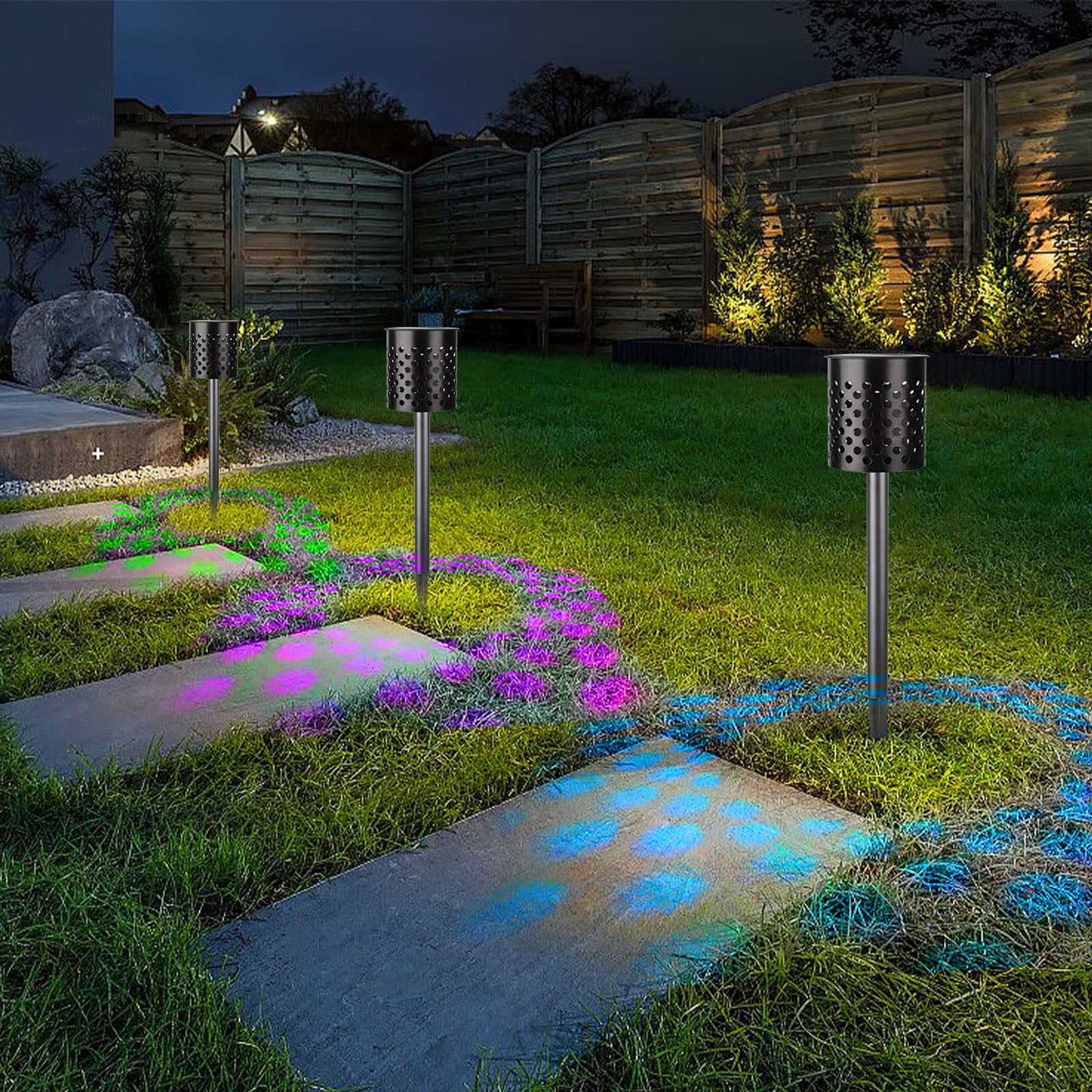 BCZHQQ Solar Pathway Lights 2 Pack, Solar Lights Outdoor, Warm White ...