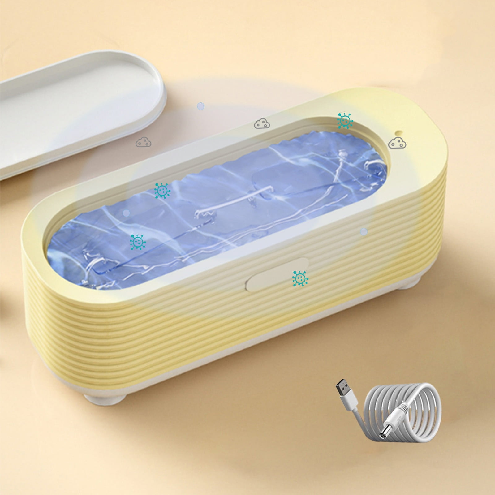 BCZHQQ Ultrasonic Jewelry Cleaner - Portable 7.5x2.8x2.6in Yellow for ...