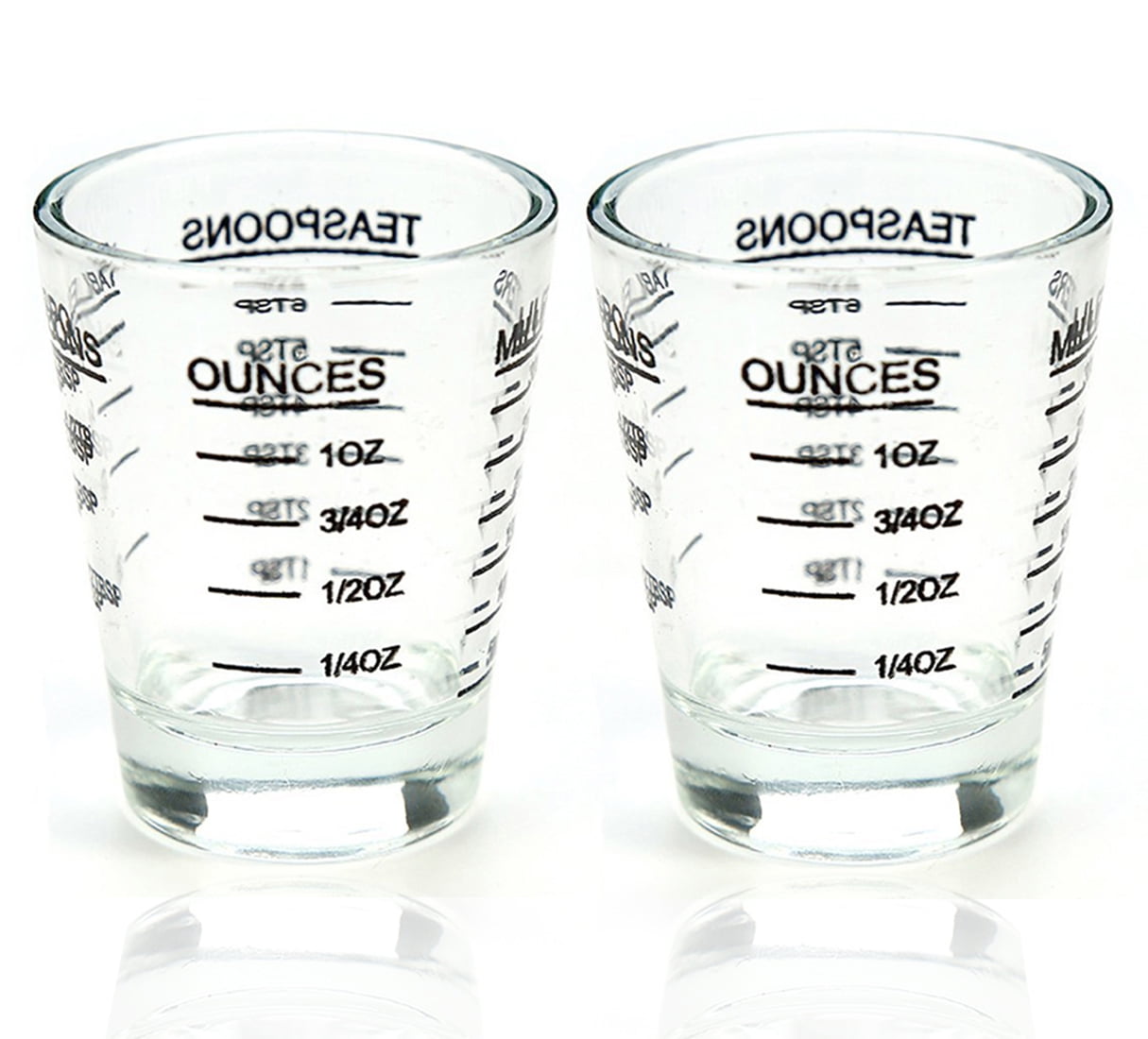 BCnmviku 2 Pack Heavy Glass Wine & Espresso Shot Glasses, 1oz Measuring ...