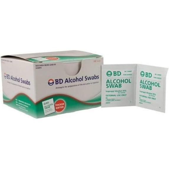 BD Alcohol Swabs, 100 Count (Pack of 12) - Walmart.com