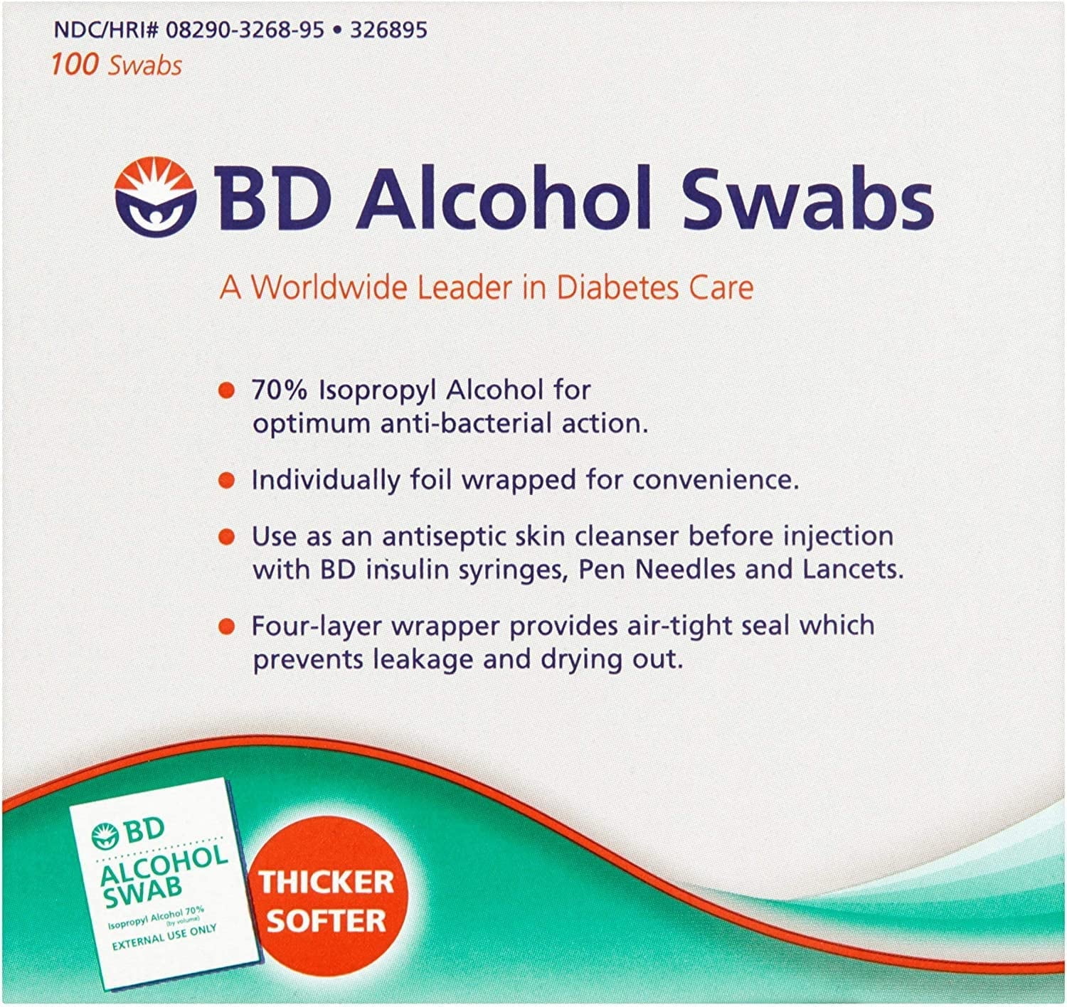 BD Alcohol Swabs 2 Boxes of 100 | Alcohol Prep Pads | Alcohol Swabs ...