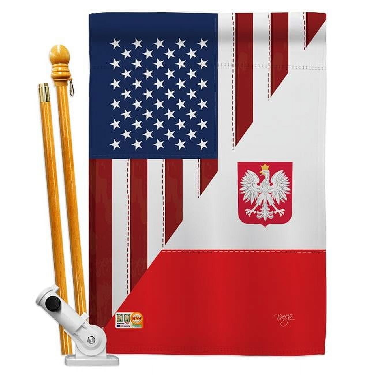 BD-FS-HS-108379-IP-BO-D-US15-BD 28 x 40 in. US Polish Friendship Flags ...