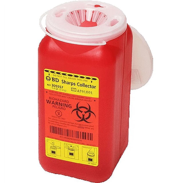 BD Home Medical Diabetic Needle & Pen Disposal Container, 1.4 qt ...