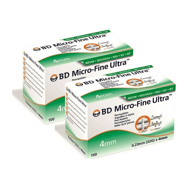 BD Micro-Fine Plus 100 Pcs. 0.25mm x 4 mm Pen 2 packs - Walmart.com
