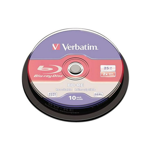 BD-RE Disc, 25 GB, 2x, Silver,10/Pk - Walmart Business Supplies