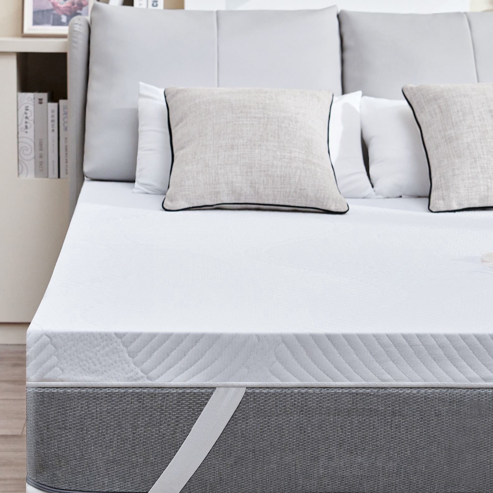 BDEUS 2 Inch Gel Memory Foam Mattress Topper, Cool Gel Infused Foam Bed ...
