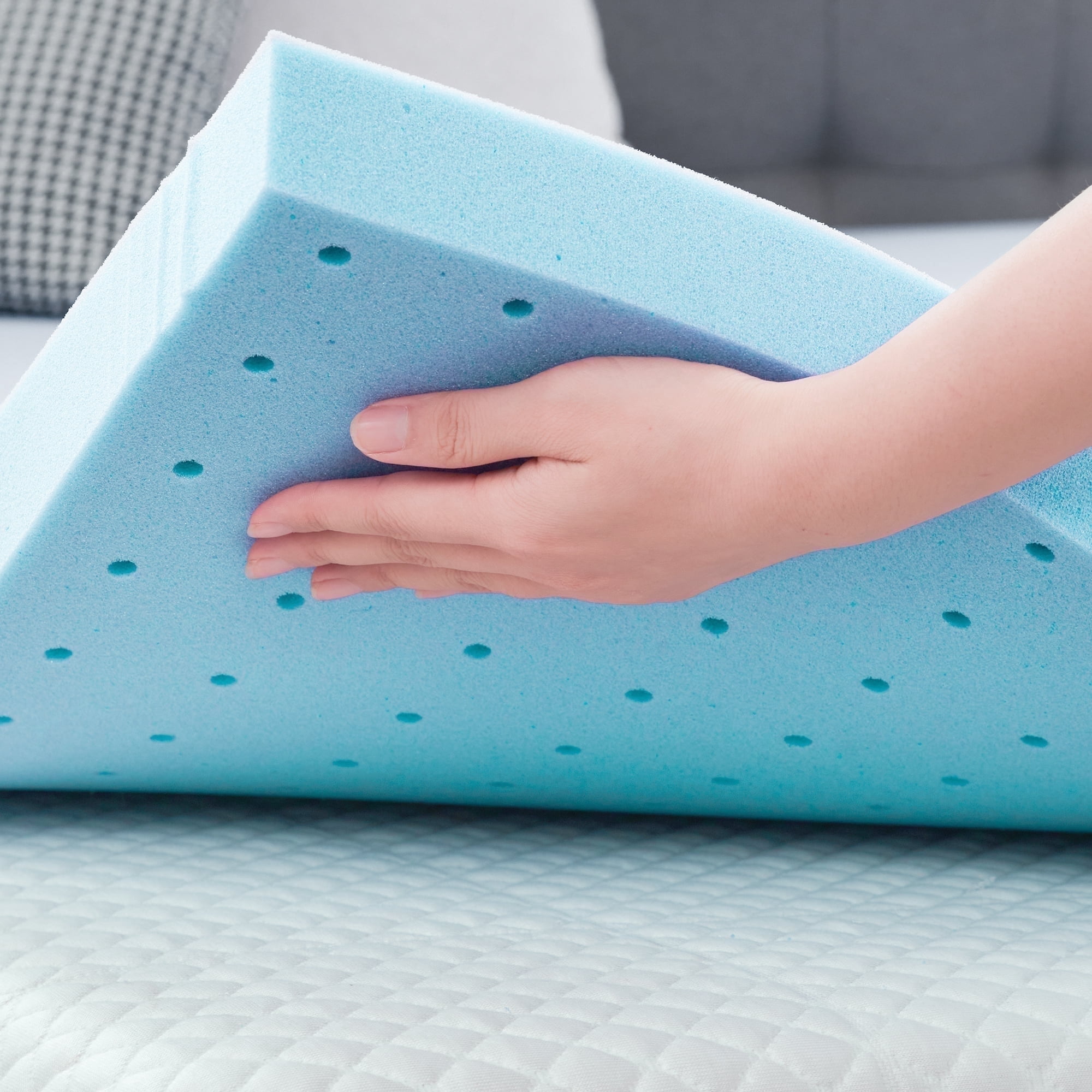 BDEUS 2 inch Mattress Topper, Cooling Memory Foam Bed Topper for Hot ...