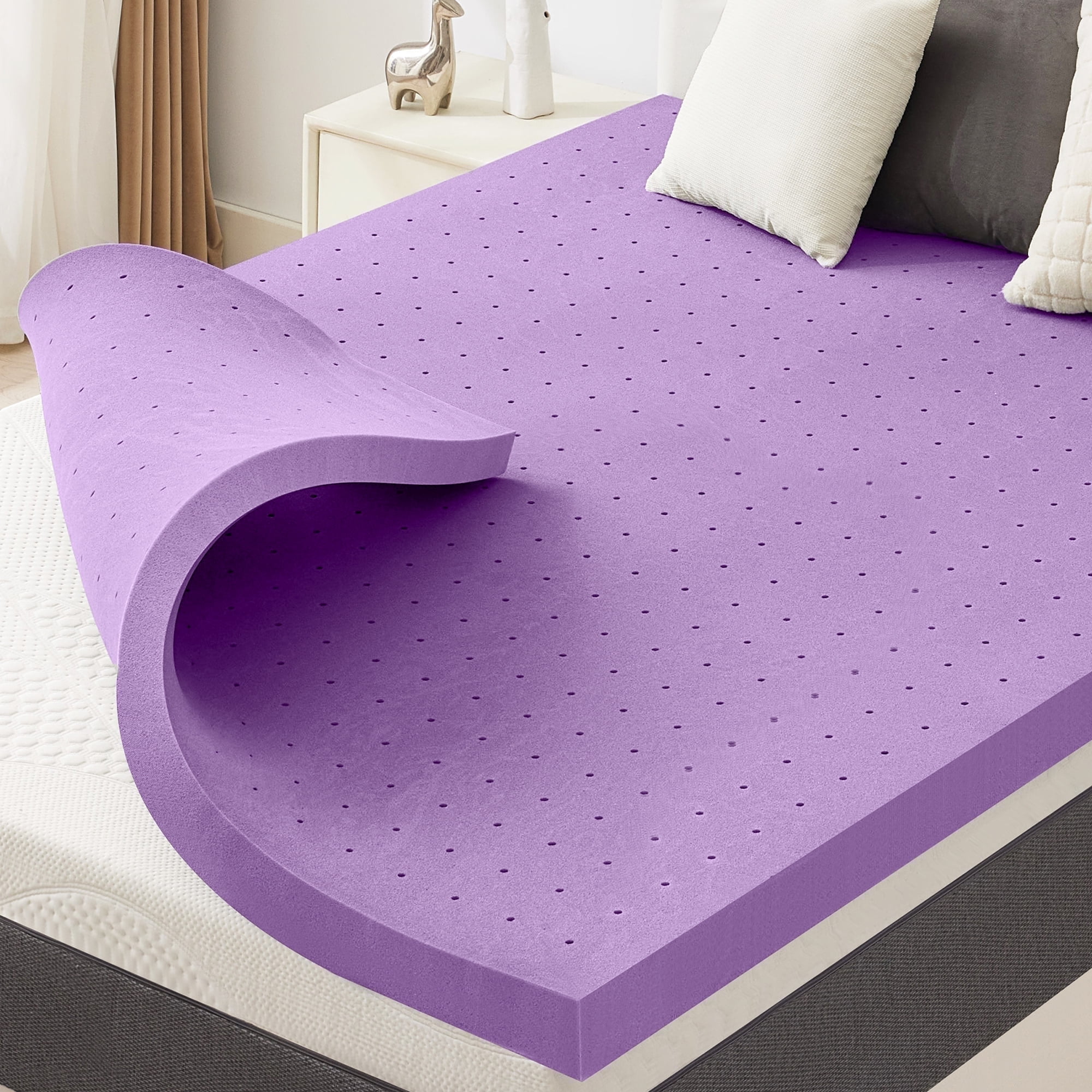 BDEUS 3 inch Mattress Topper, Cooling Gel Memory Foam Bed Topper for ...