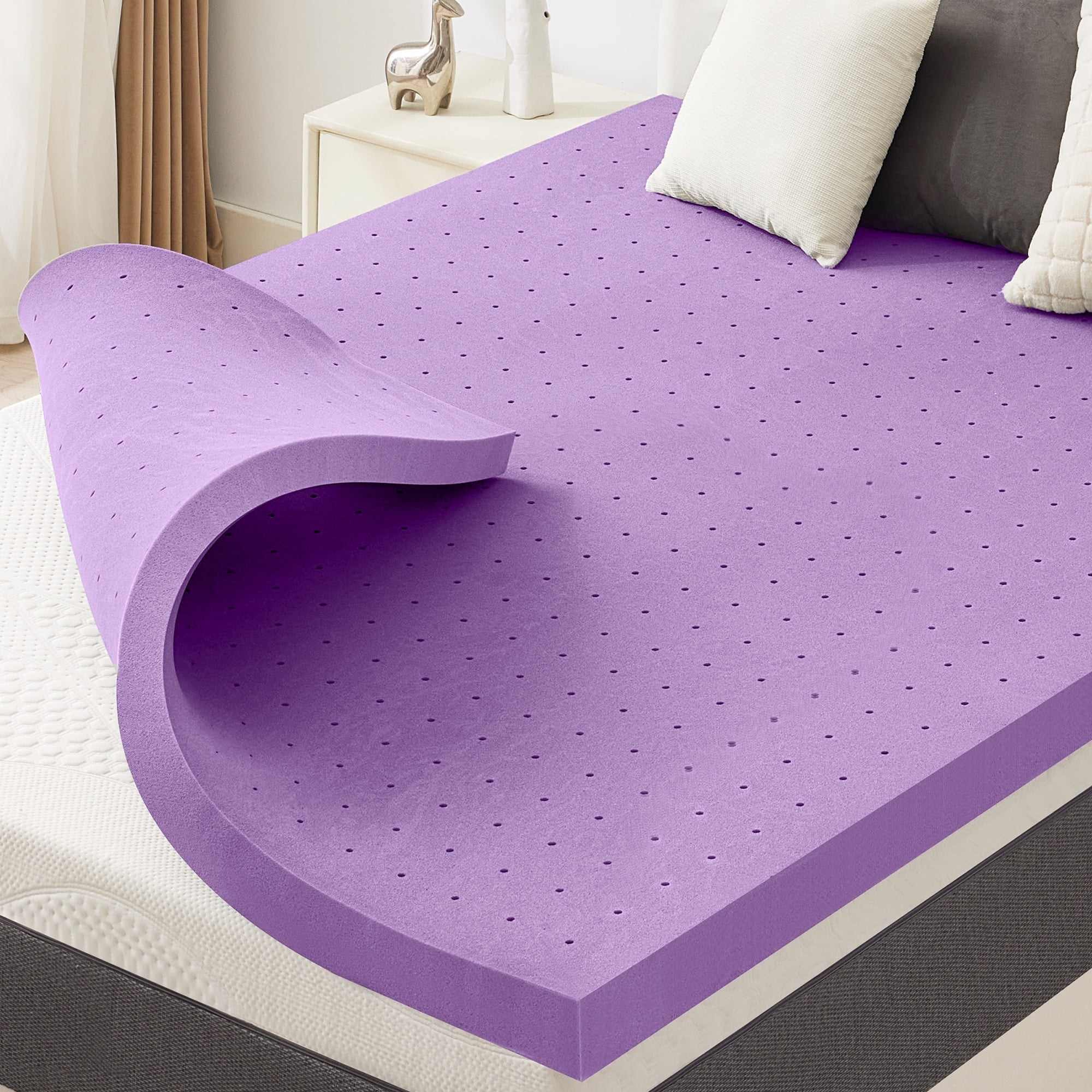 BDEUS 3 inch Mattress Topper, Cooling Gel Memory Foam Bed Topper for ...