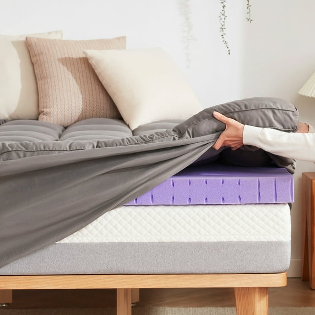 King Size Mattress Topper, 4-Inch Dual Layer - Cooling Gel Memory Foam ...