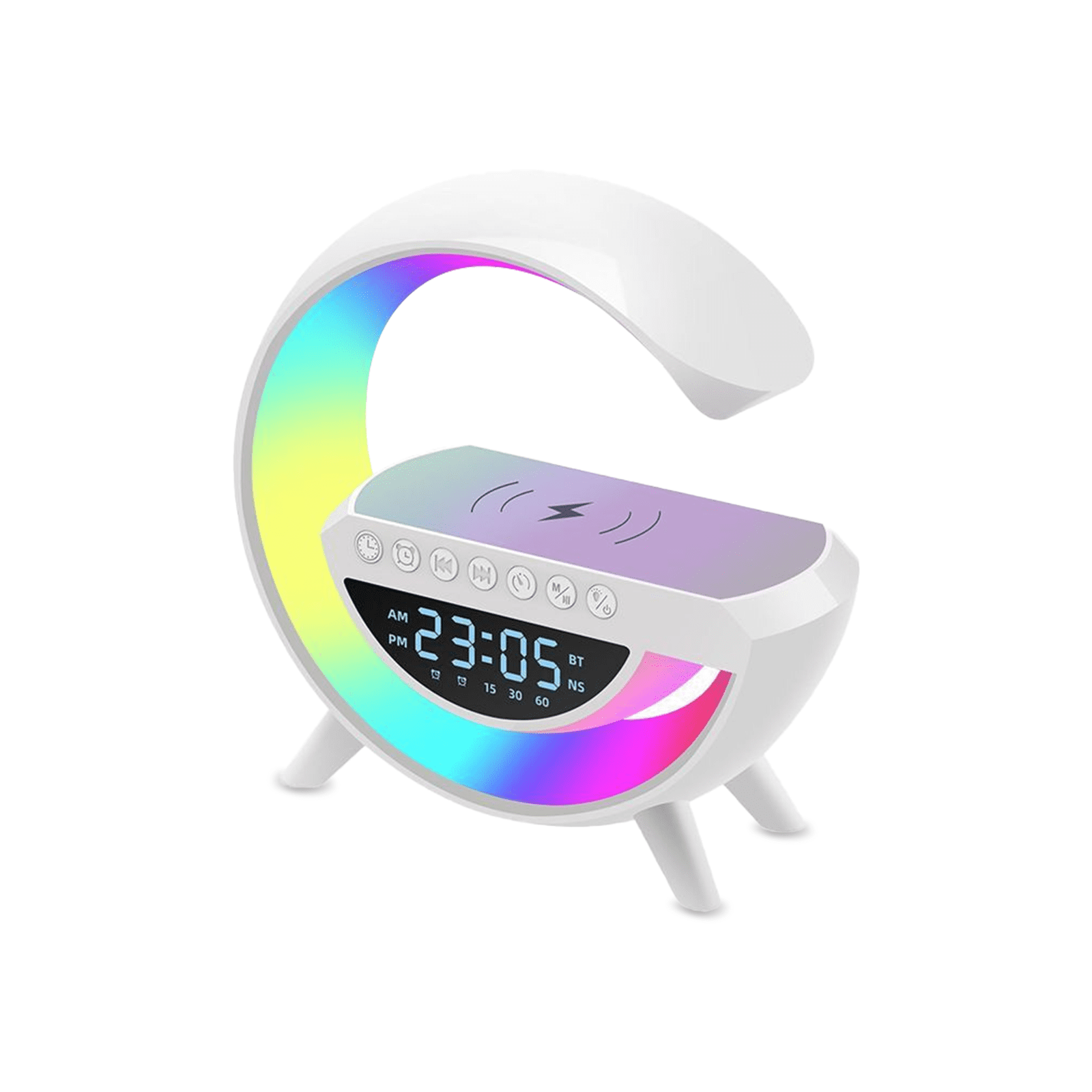 BDI 3 in 1 Rainbow Multi-function Night Light Wireless Charging Stereo ...