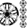 BDK 4-Pack Premium Black Silver Hubcaps 16 Inch, Replacement Wheel Rim ...