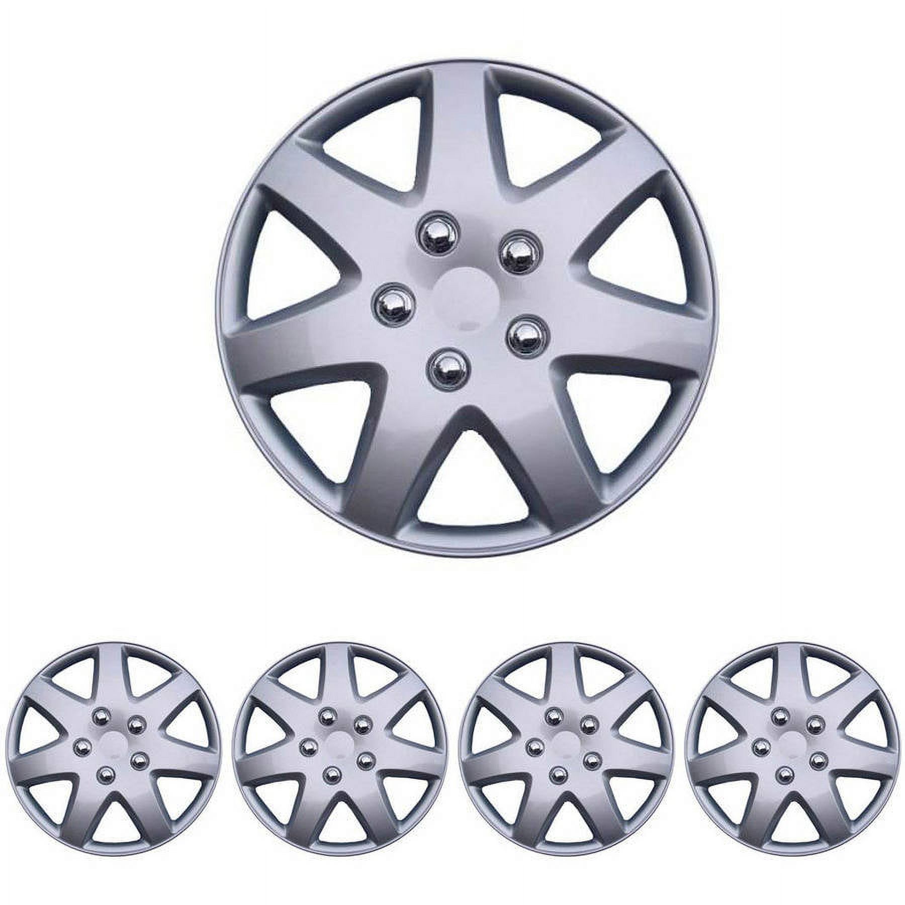 BDK ABS Hubcaps Wheel Cover for Car and SUV, 16" Silver Replica Cover ...