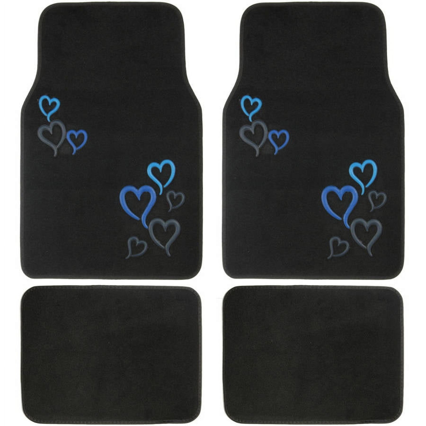 BDK Blue Love Hearts Pattern Car Floor Mats, 4 Pieces - Walmart.com