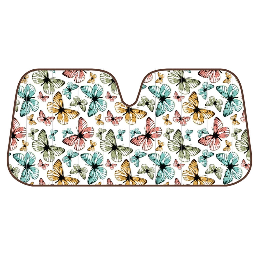 BDK Butterfly Sunshade, Colorful Butterflies, Folding Accordion with ...