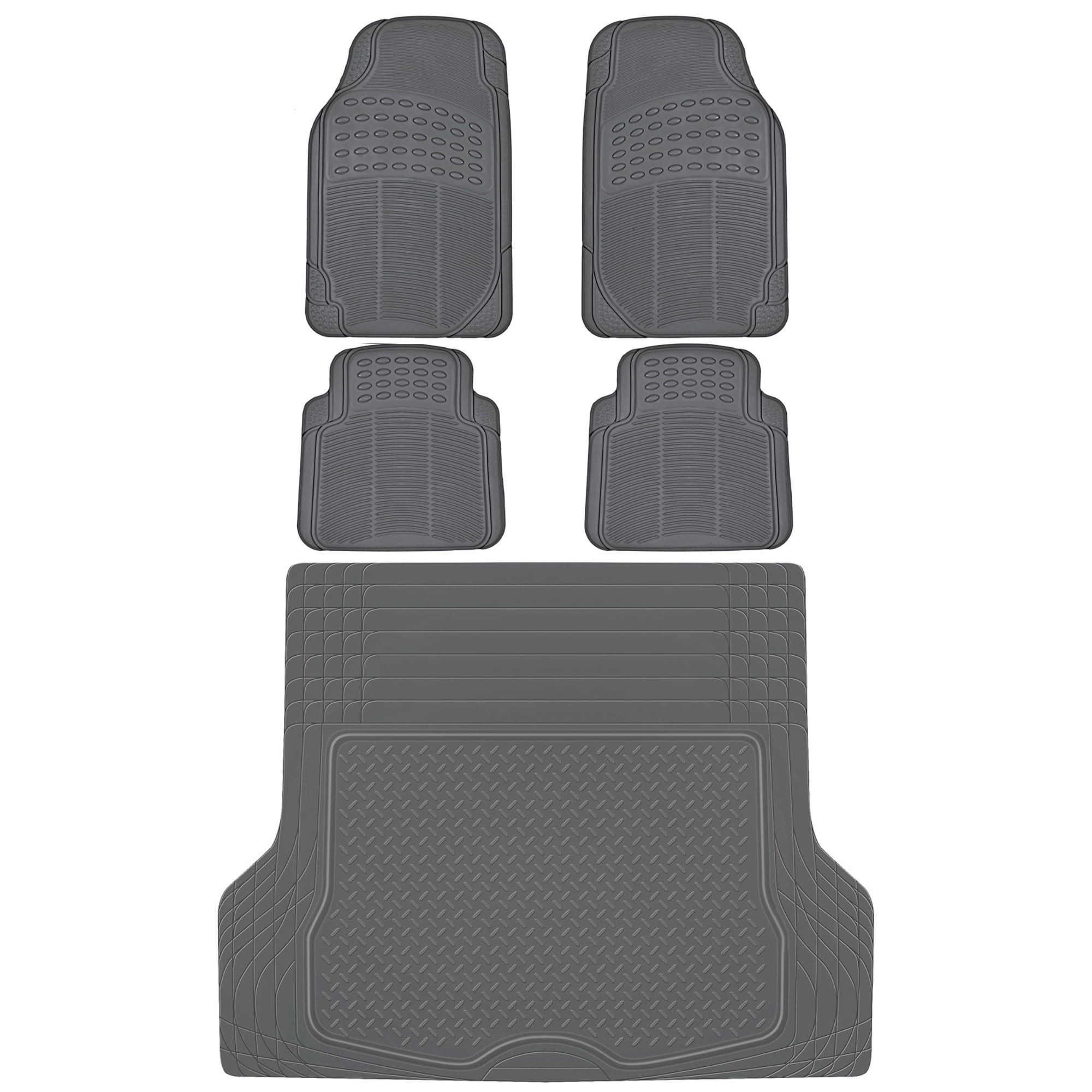 BDK Car Floor Mats with Large Cargo Trunk Mat, Heavy Duty Rubber ...