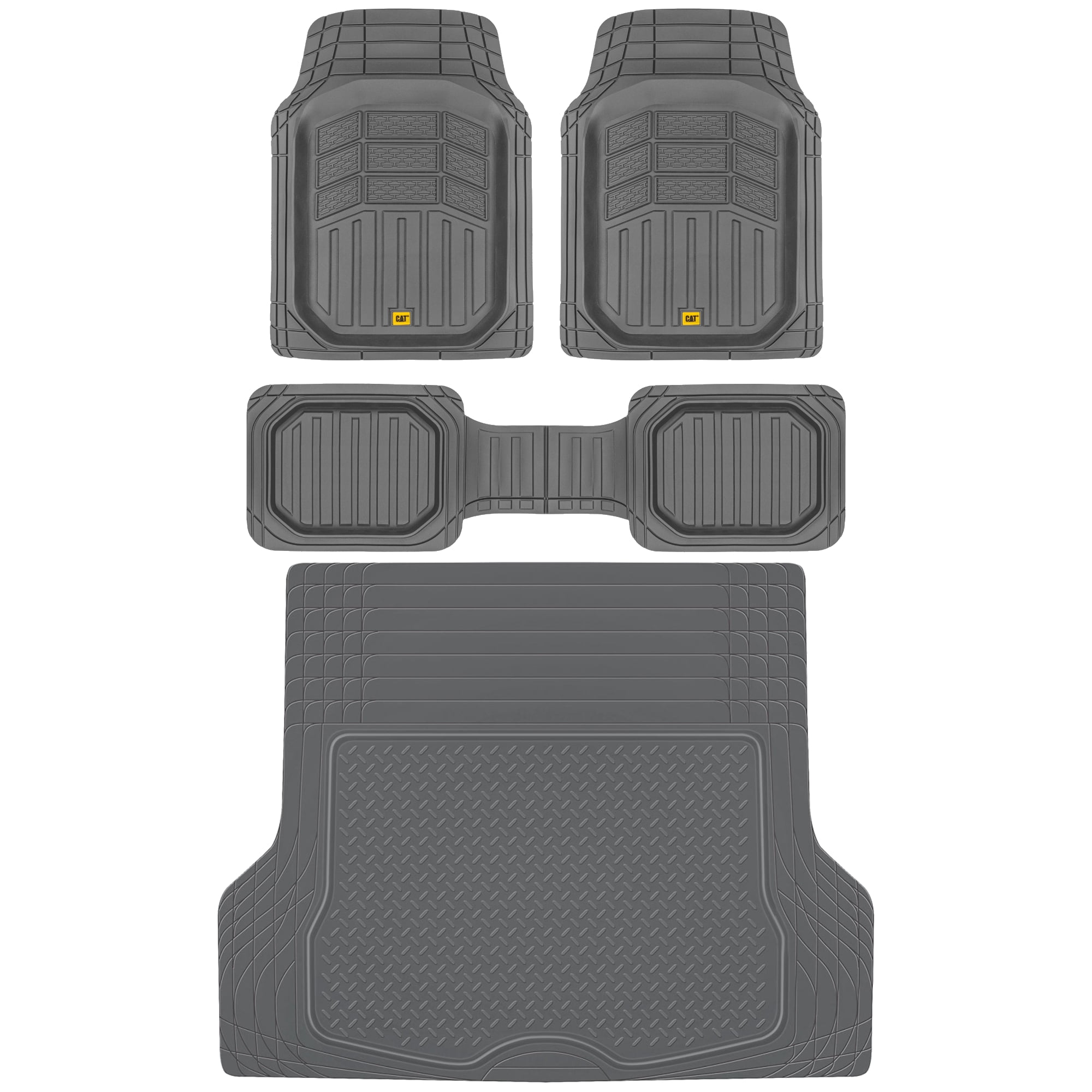 BDK Cat® CAMT-9013 (3-Piece) Large Heavy Duty Rubber Car Floor Mats ...