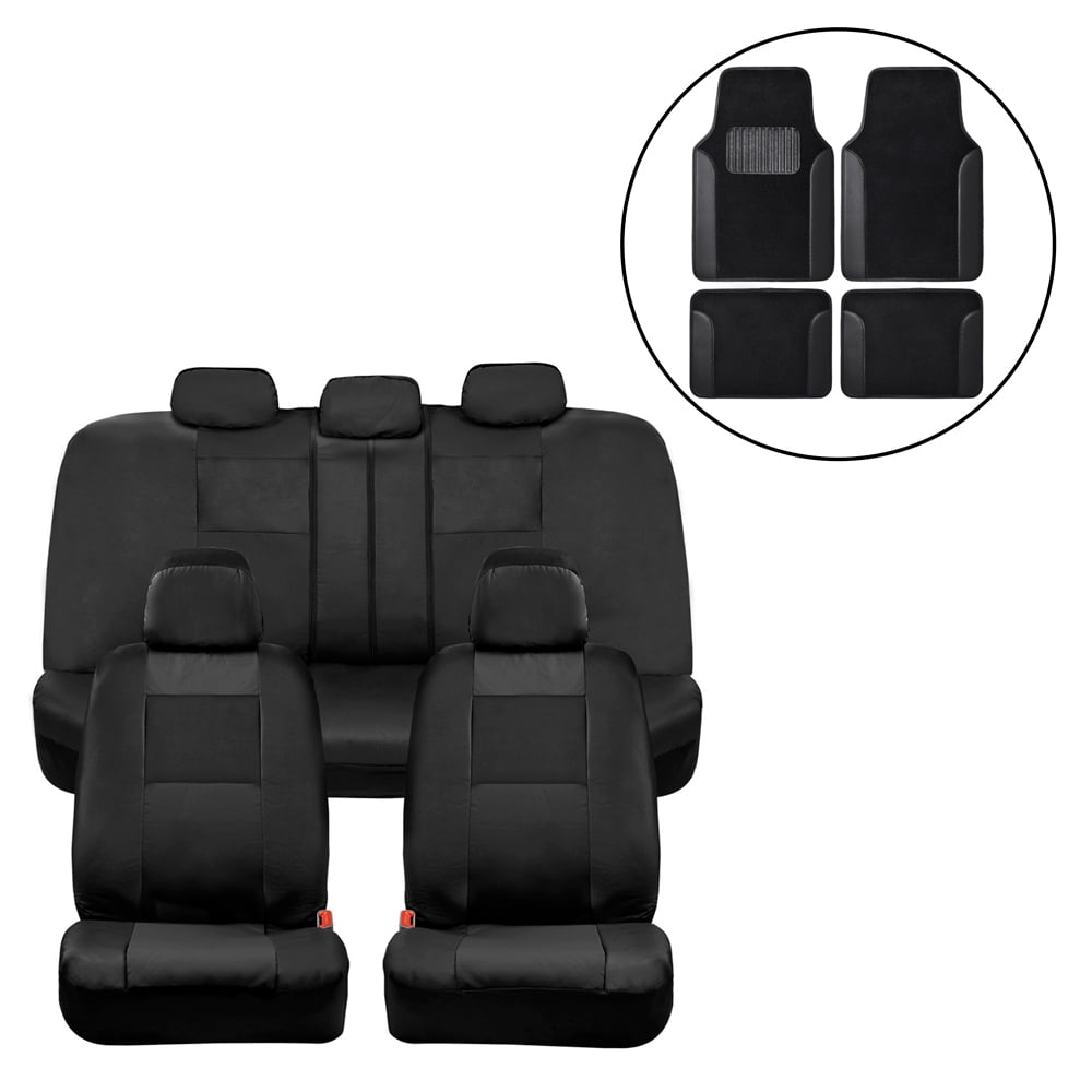 BDK Croc Skin Faux Leather Car Seat Covers Full Set with Carpet Car ...