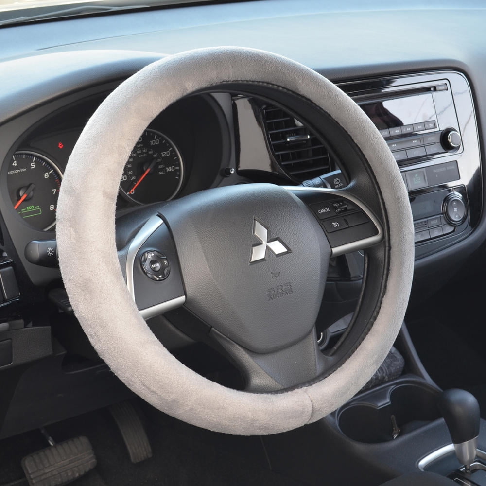 BDK Ergonomic Leather Grip Steering Wheel Cover - Soft Plush Memory ...