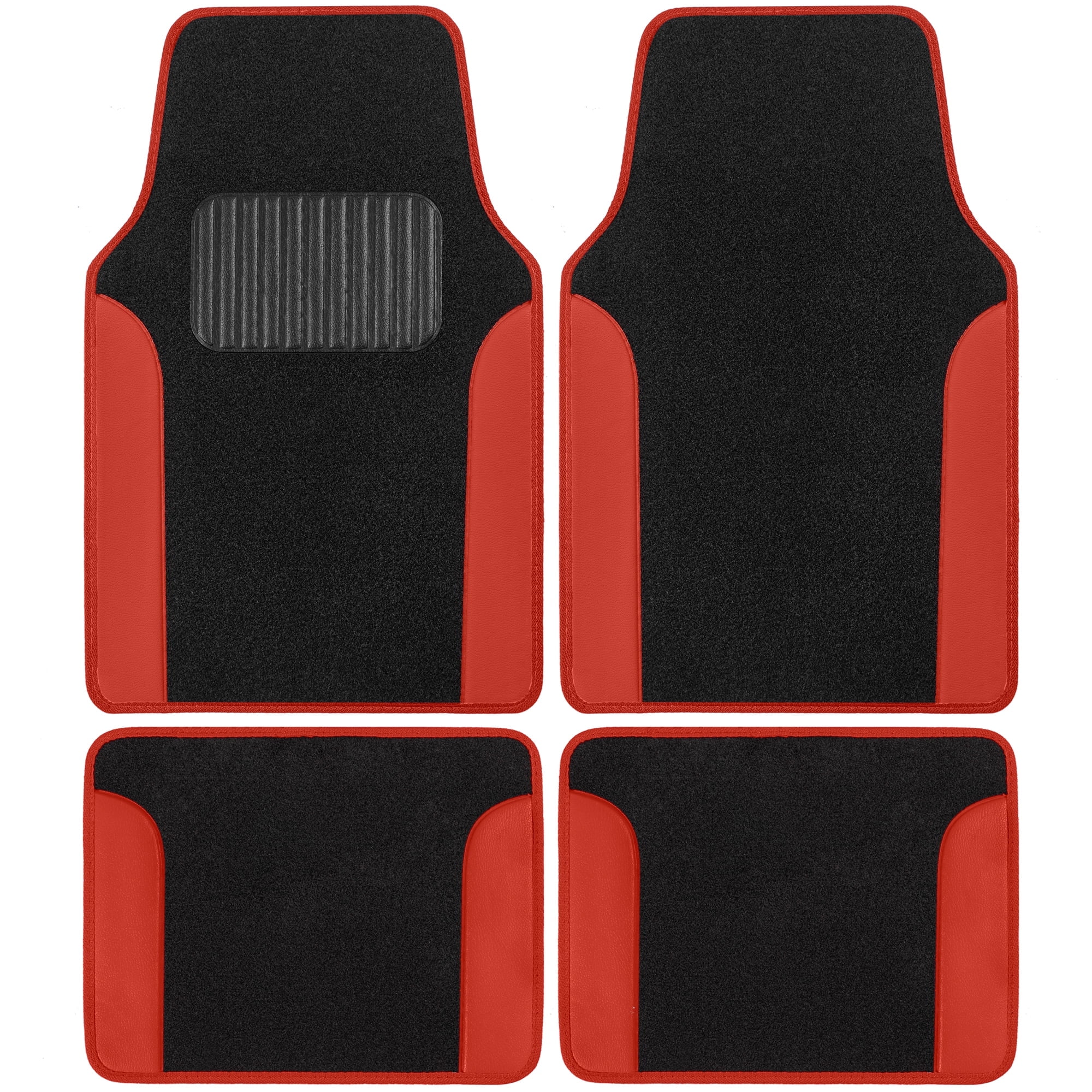 BDK Floor Mats for Cars, Two-Tone Carpet Car Floor Mats with Faux ...