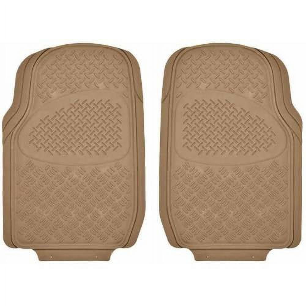 BDK Front Car Floor Mats, 2-Piece Heavy Duty Floor Protection, Black ...