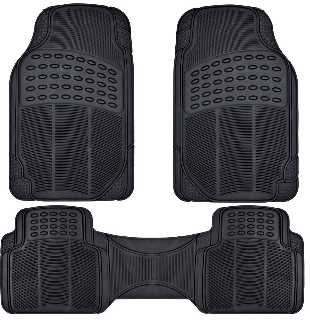 BDK Heavy-Duty 4-piece Front and Rear Rubber Car Floor Mats, All ...
