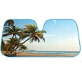 BDK Golden Palm Tree Beach Sunset Front Windshield Sun Shade ...