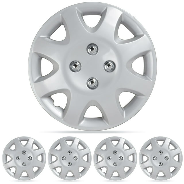 Silver Hubcaps Wheel Covers for Honda Civic 1998-2002 (14 inch) – Four ...