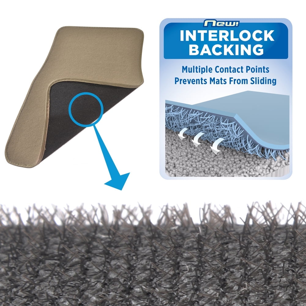 BDK INTERLOCK Car Floor Mats - Secure No-Slip Technology - 4pc Inter ...