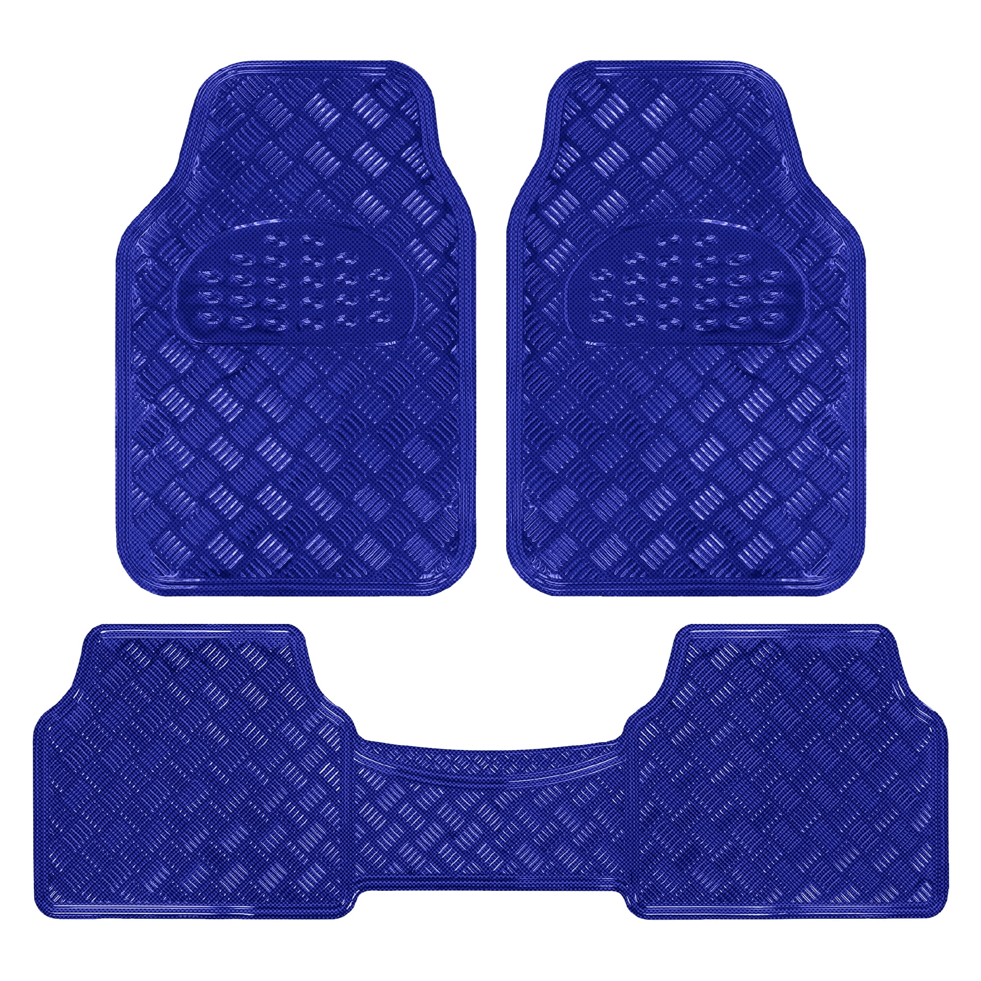 BDK MT-643-BL Metallic Bling Design Car Floor Mats - 3-Piece Set of ...