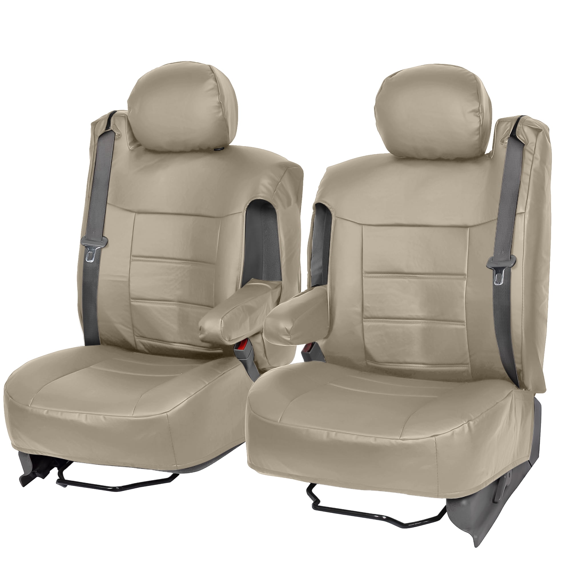 BDK PU Leather 2-Pack Front Seat Covers for Pick-Up Trucks, Trucks ...