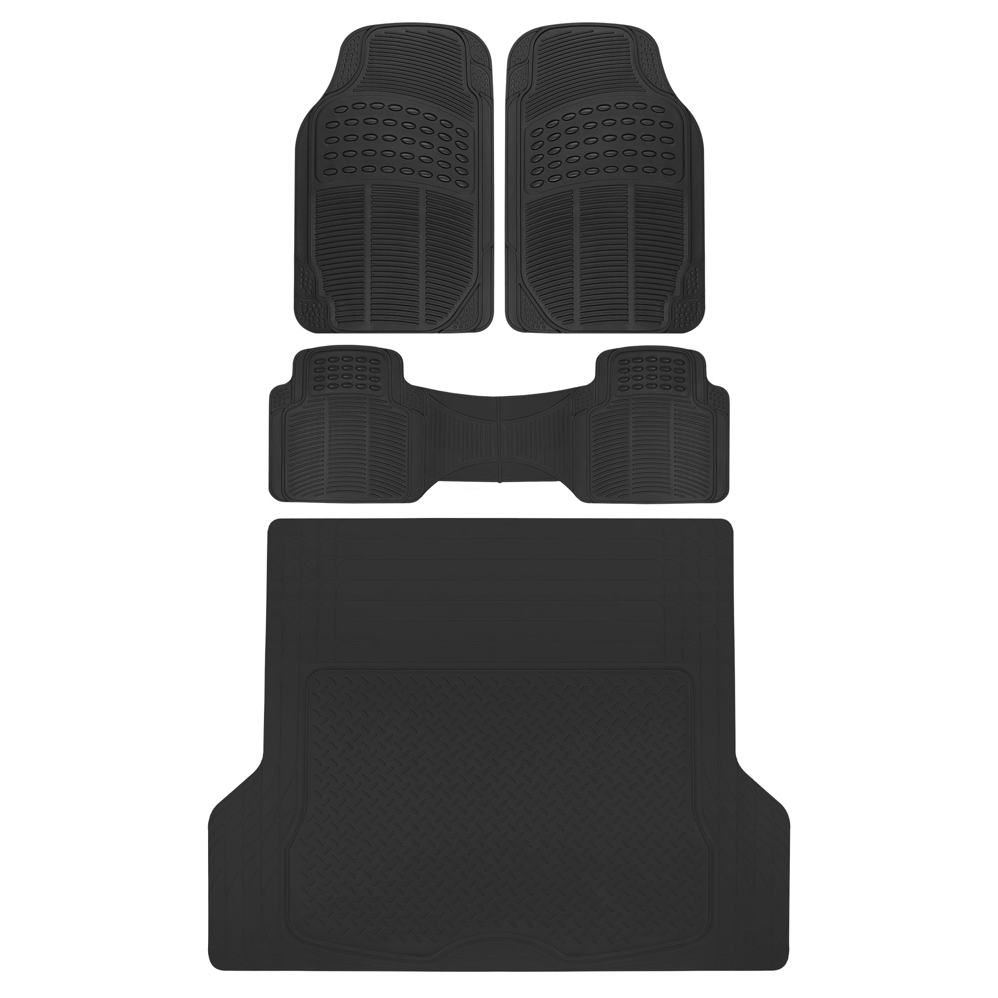 BDK Proliner All Weather Rubber Auto Floor Mats and Trunk Cargo Liner ...
