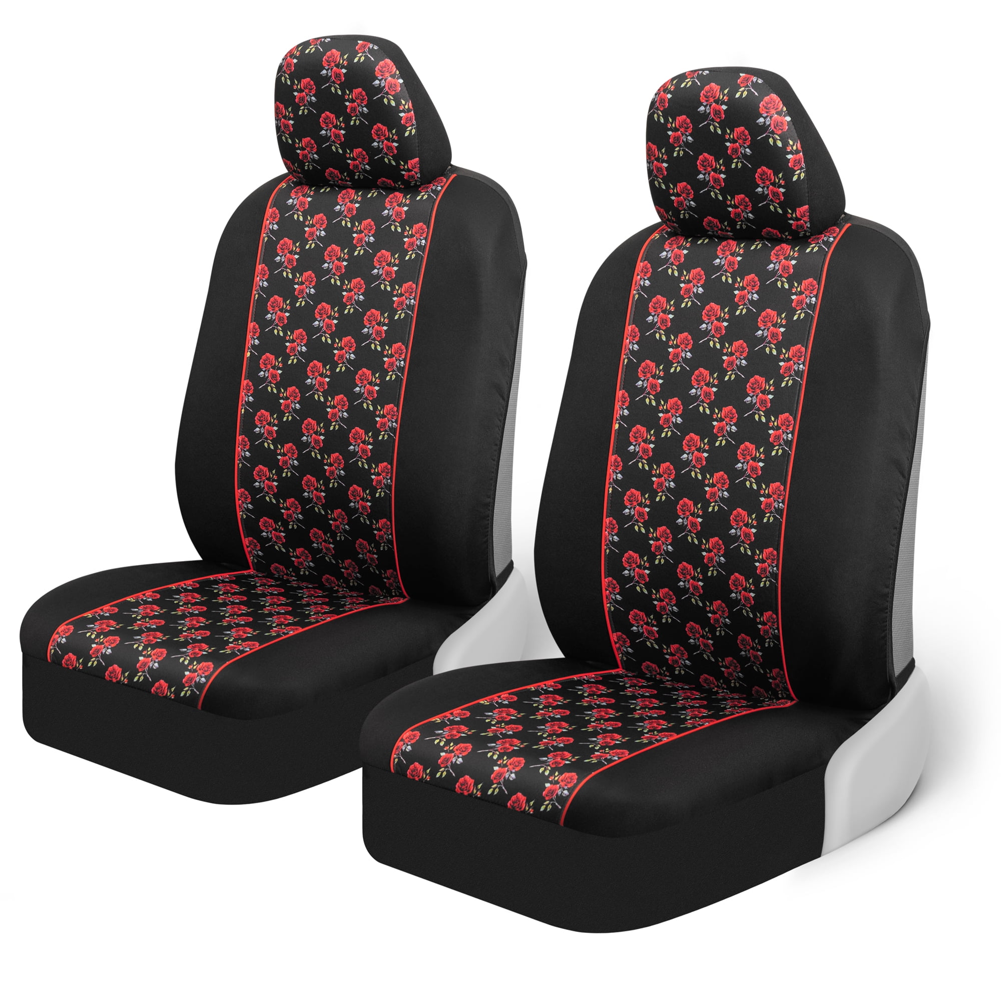 BDK Red Rose Car Seat Covers for Front Seats, 2 Pack – Flower Pattern ...