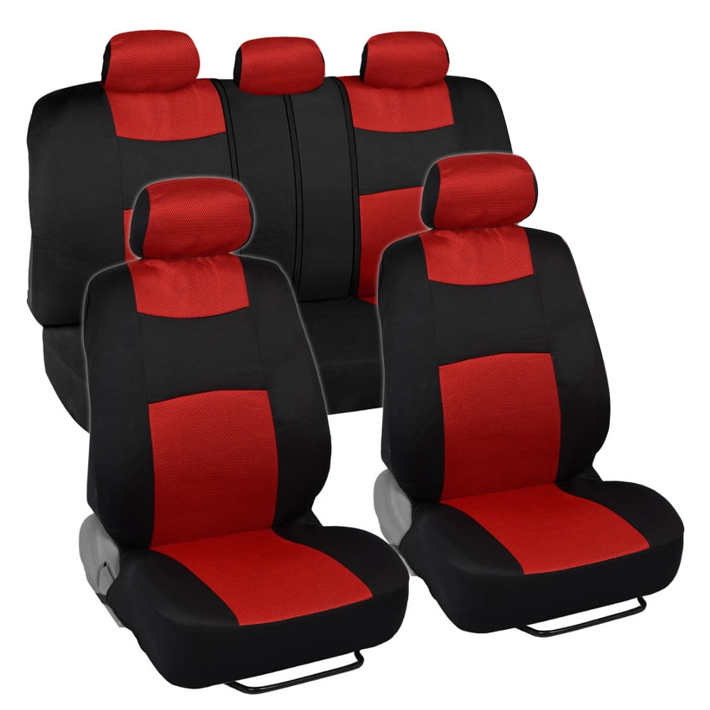 BDK Rome Sport Seat Covers for Car, SUV and Van, Sporty Racing Style Stripes, Split Bench, Side ...