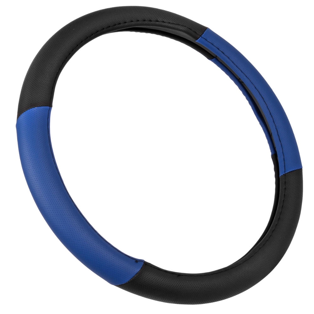 BDK Sporty Two Tone Ergonomic Grip Steering Wheel Cover - Plush Leather ...