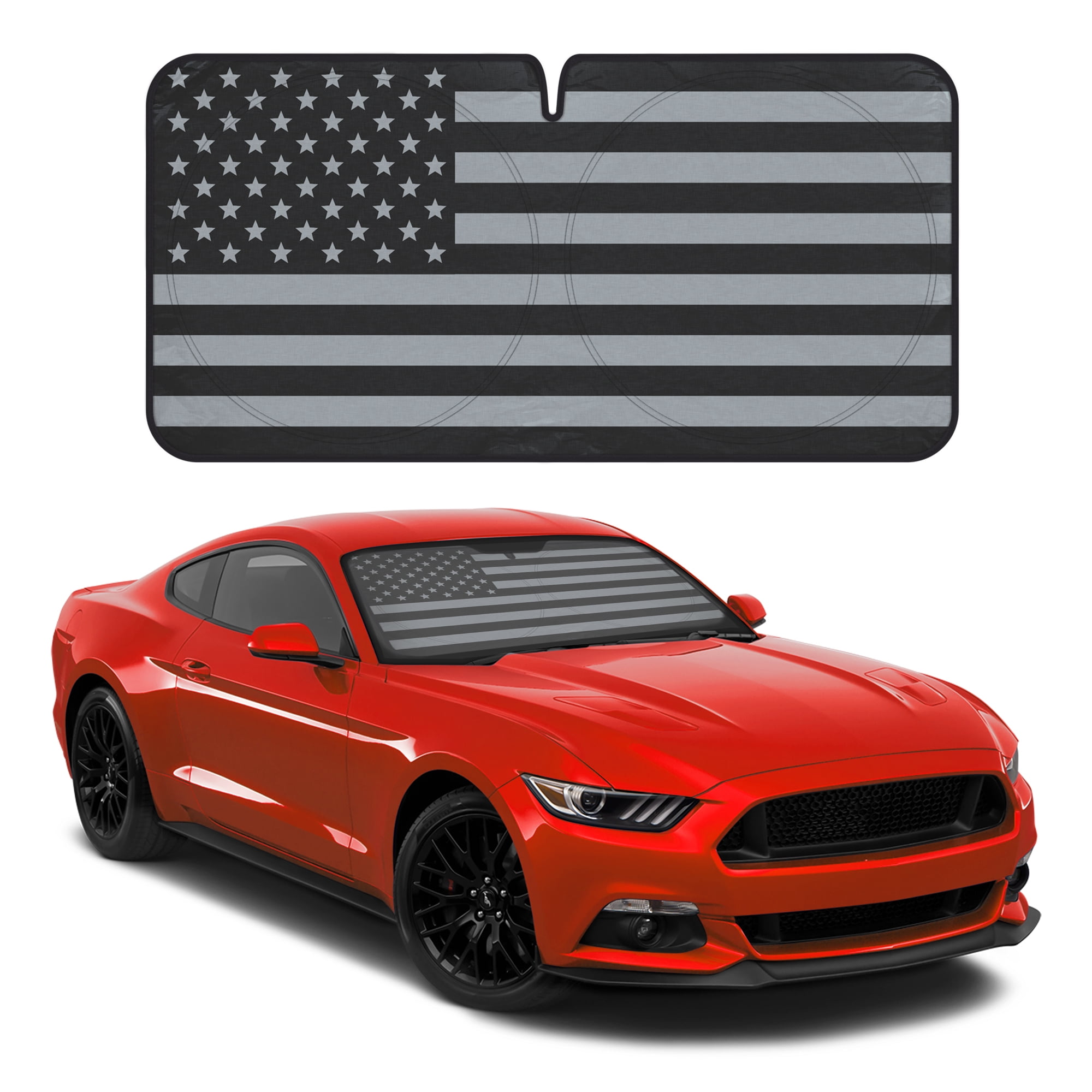 BDK USA American Black Flag Car Window Sun Shade Auto Shade for ...