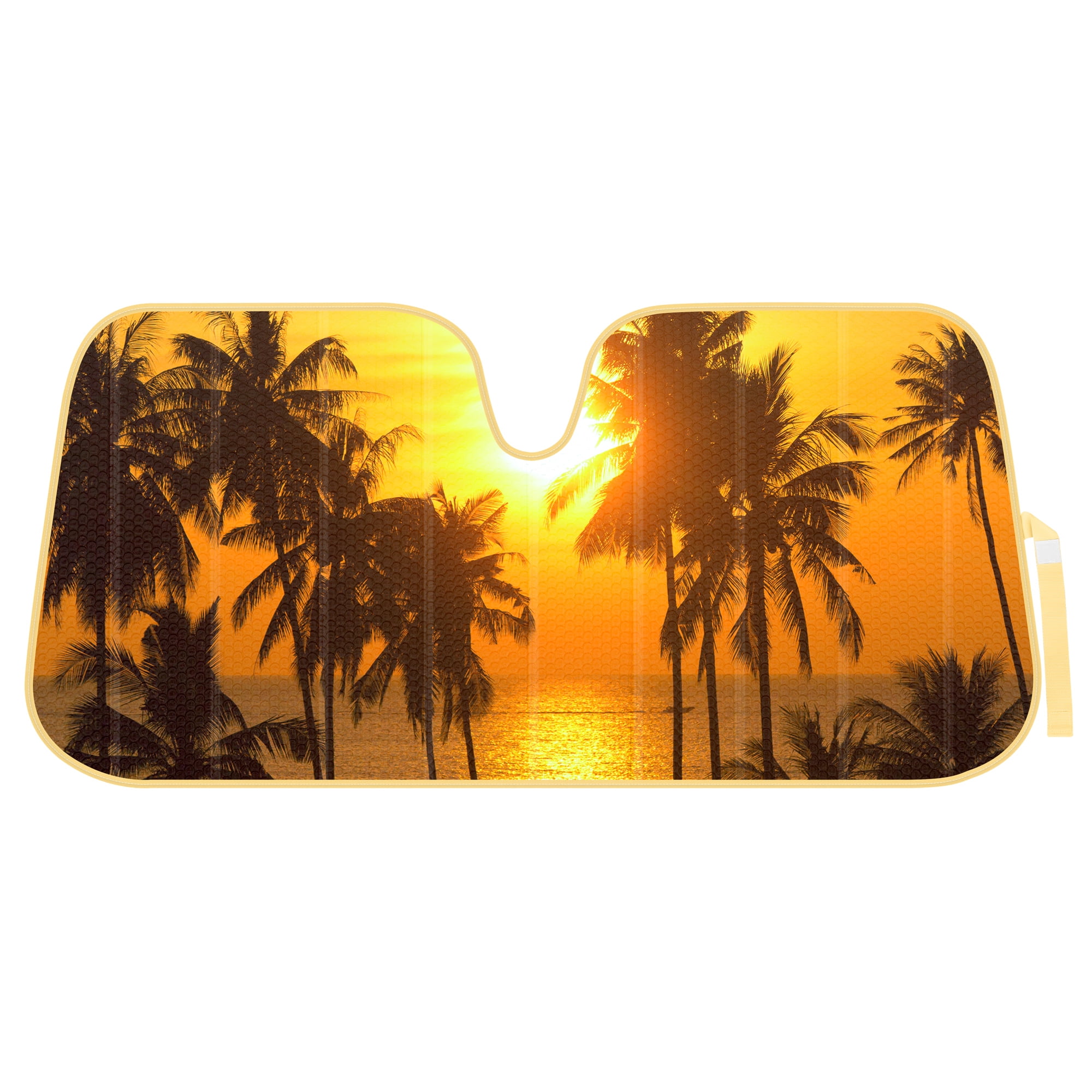 BDK UV Golden Beach Sunset Foldable Accordion Durable Windshield Sun ...