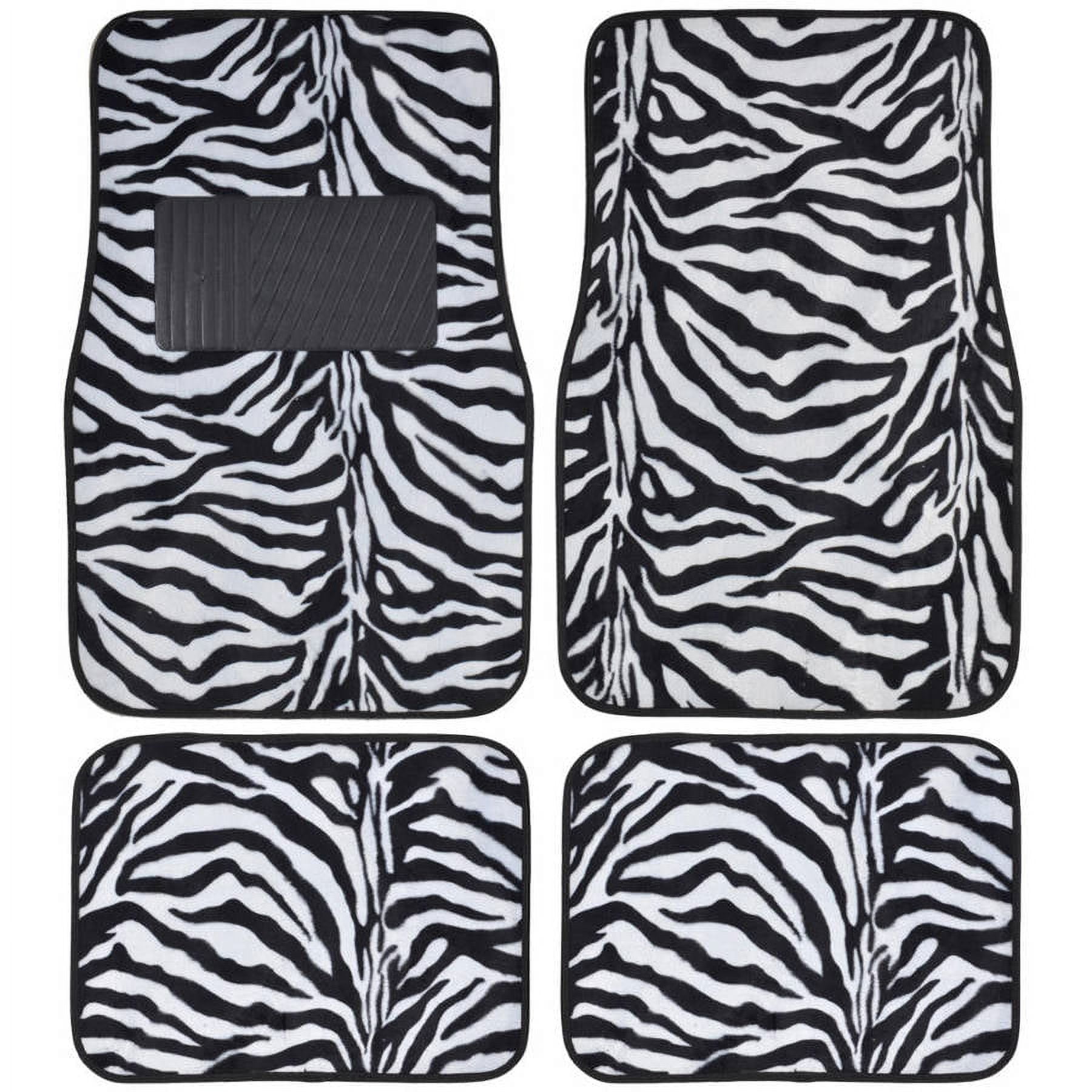 BDK Zebra Car Floor Mats, Animal Prints Mat, 4 Pieces, White - Walmart.com