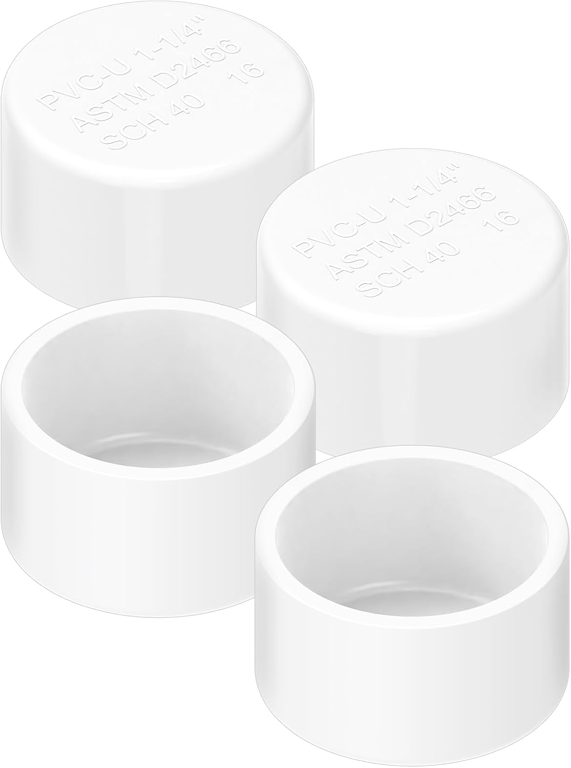 BDKWID-1-1/4 Inch PVC Cap (Compatible with 1.660" OD), Fits Standard ...