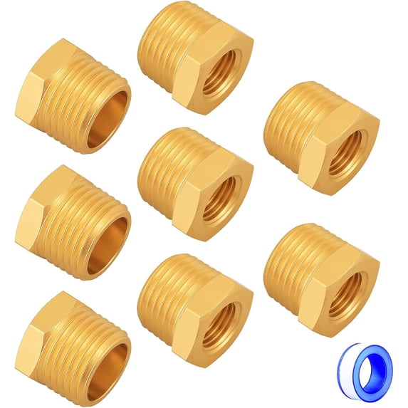 BDKWID-1/2" NPT Male x 1/4" NPT Female Brass Reducing Bushing,Hex Head ...